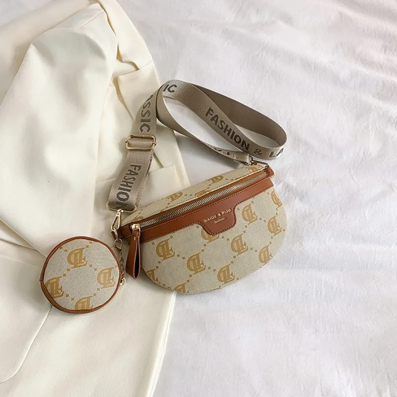 Luxury-Letter-Printed-Canvas-Fanny-Packs-For-Women-Stylish-Waist-Bag ...