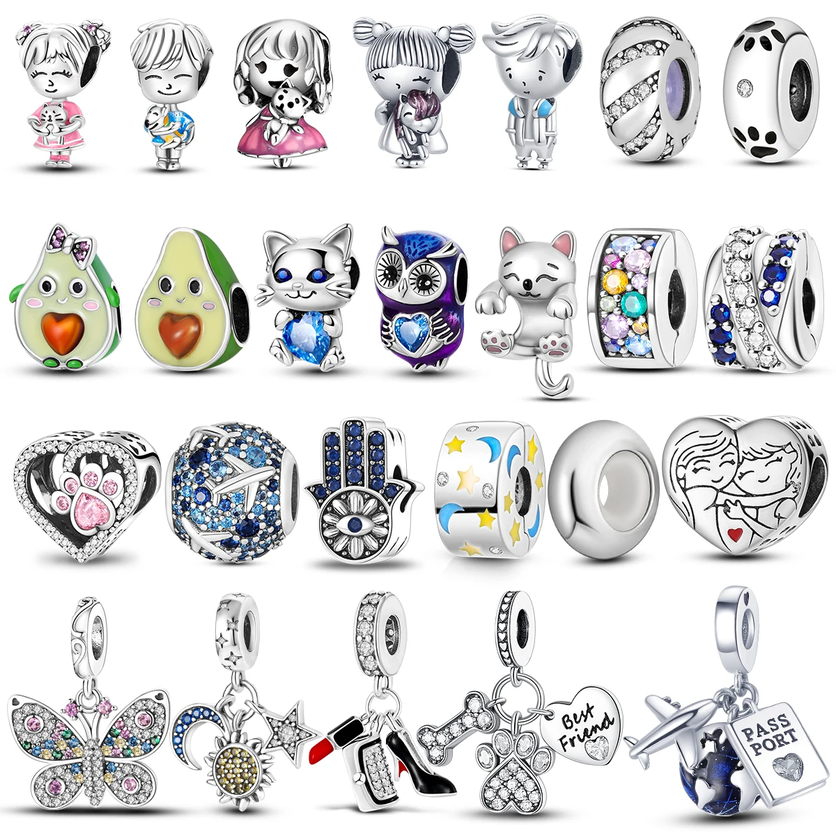 Silver-Plated-Travel-Sunflower-Lucky-Charms-Fit-Original-Pandora ...