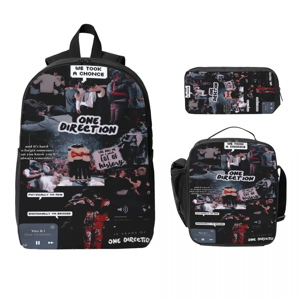 One Directions 1D Boys Group Fan Gift Kids Backpack Lunch Box Pen Bags ...