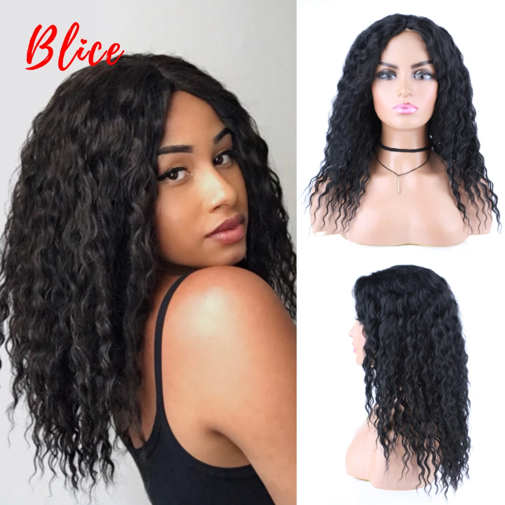 Blice – perruque synthétique bouclée longue avec naissance des cheveux ...