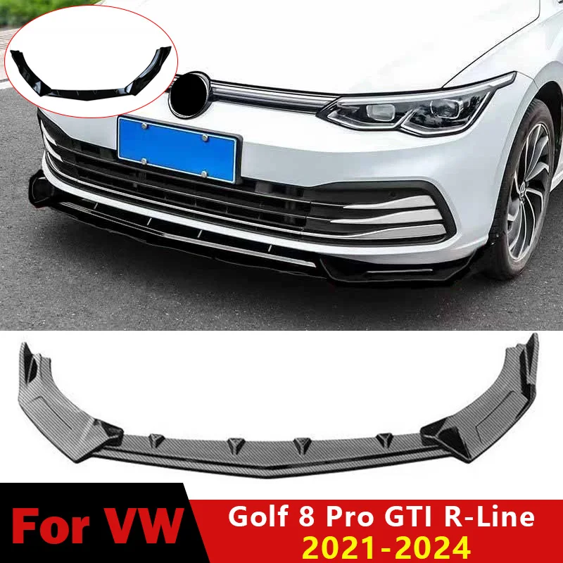 For VW Golf 8 Pro GTI R-Line 2021 2022 2023 2024 Front Bumper Lip ...