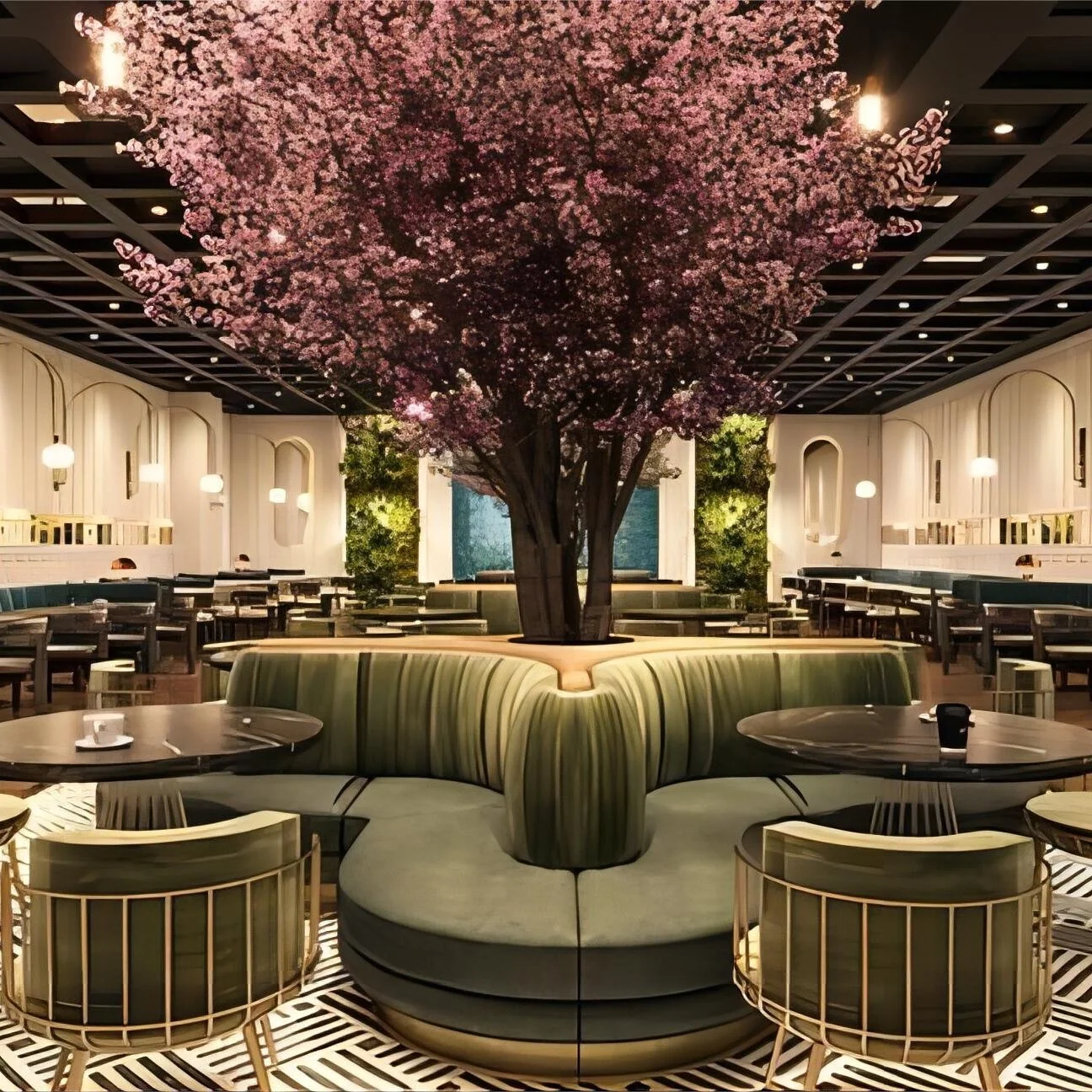 Light Luxury Modern Restaurant Furniture Set Velvet Booth Sofa Cafe ...