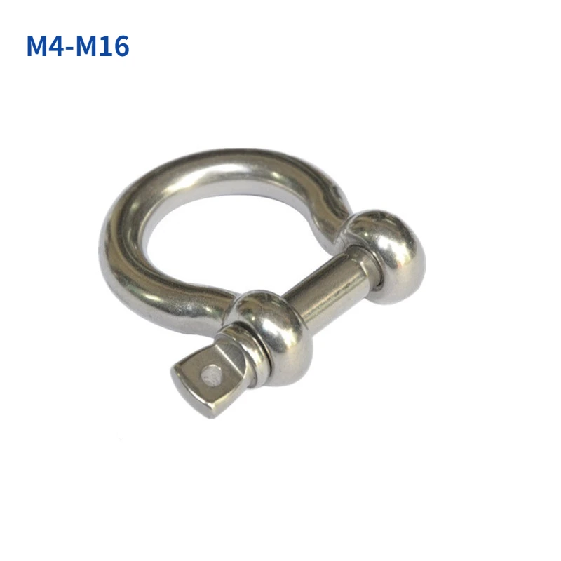 M4 M16 304 Stainless Steel Carabiner D Bow Shackle Fob Key Ring ...