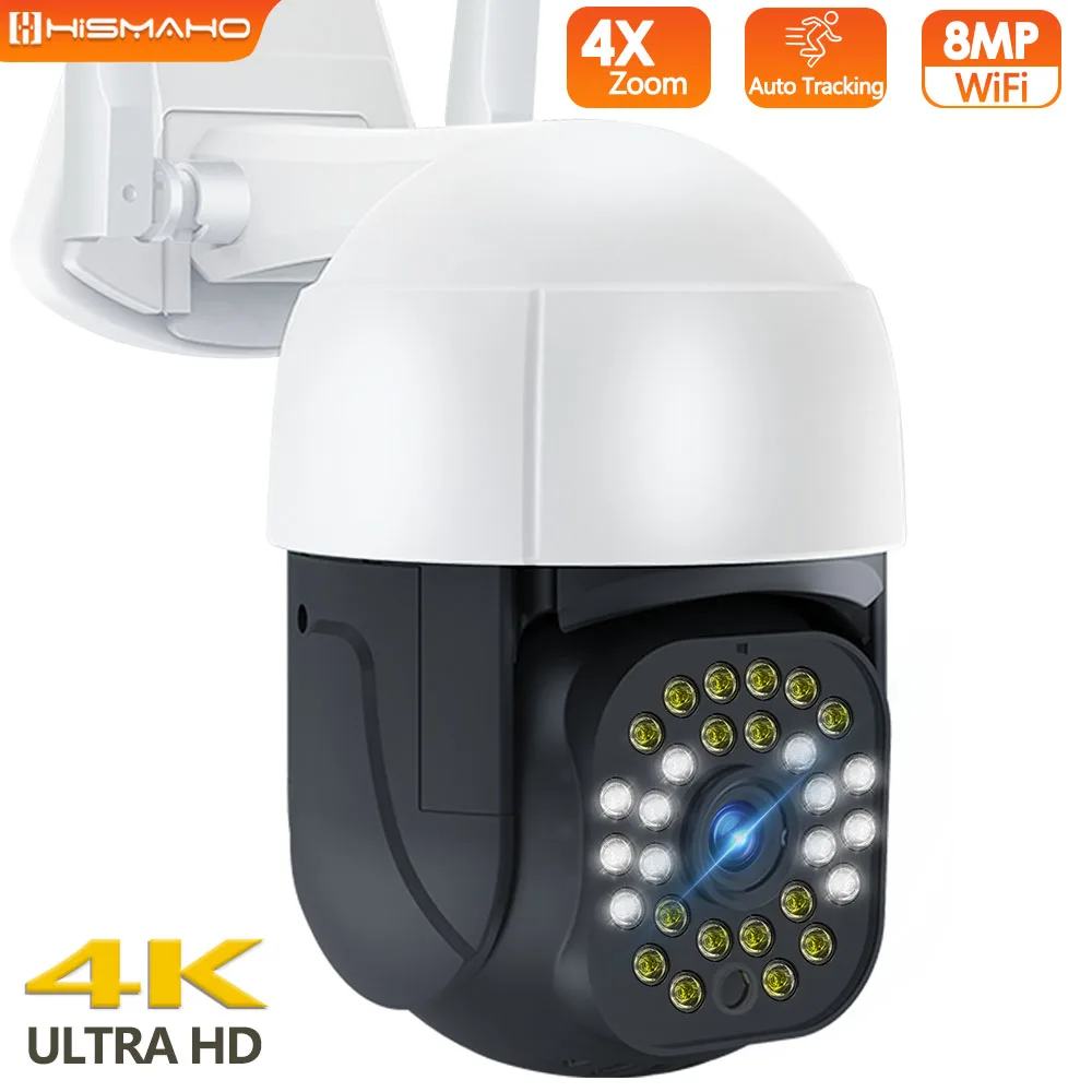 4K Security Camera 8MP WiFi Outdoor PTZ Dome 5MP 4X Zoom H.265 1080P HD ...