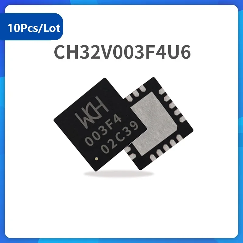 CH32V003F4U6 chip Industrial grade MCU RISC V2A, Single wire Serial debugging Interface, 10Pcs ...