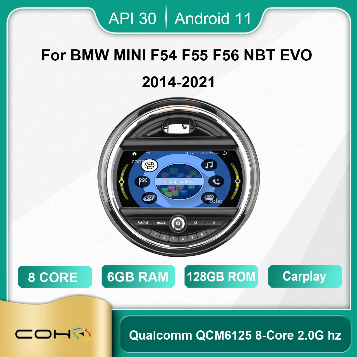 สำหรับ BMW MINI F54 F55 F56 R56 R60 NBT EVO 2007 2021 9นิ้ว Android 11. ...