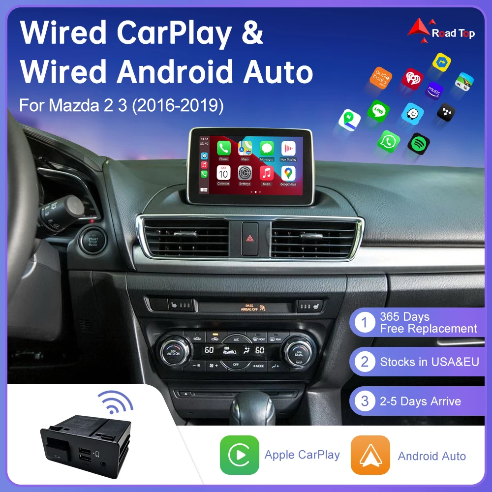 Road-Top-Wired-CarPlay-for-Mazda-3-2-Android-Auto-USB-Adapter-Hub ...