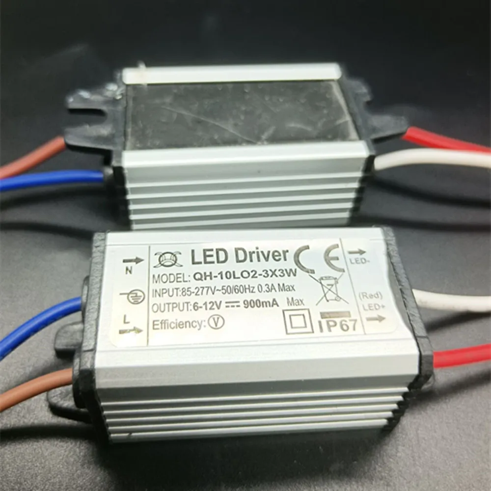 2-3x3W-Waterproof-Power-Supply-AC-110-220V-LED-Driver-10W-900mA-for-10w ...