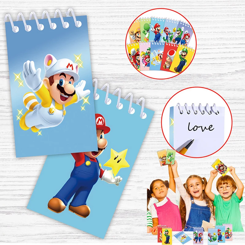 10pcs-Super-Mario-Bros-Mini-Notebook-Anime-Binder-Tear-off-Memo-Pad ...
