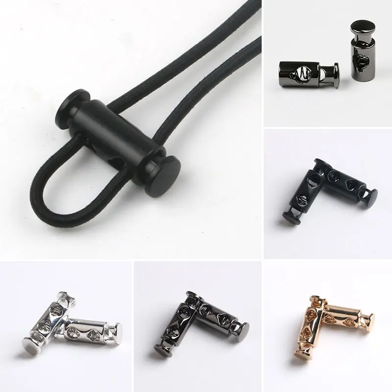 10Pcs-Metal-Double-Hole-Head-Spring-Buckle-Cord-Lock-Elastic-Adjustment ...
