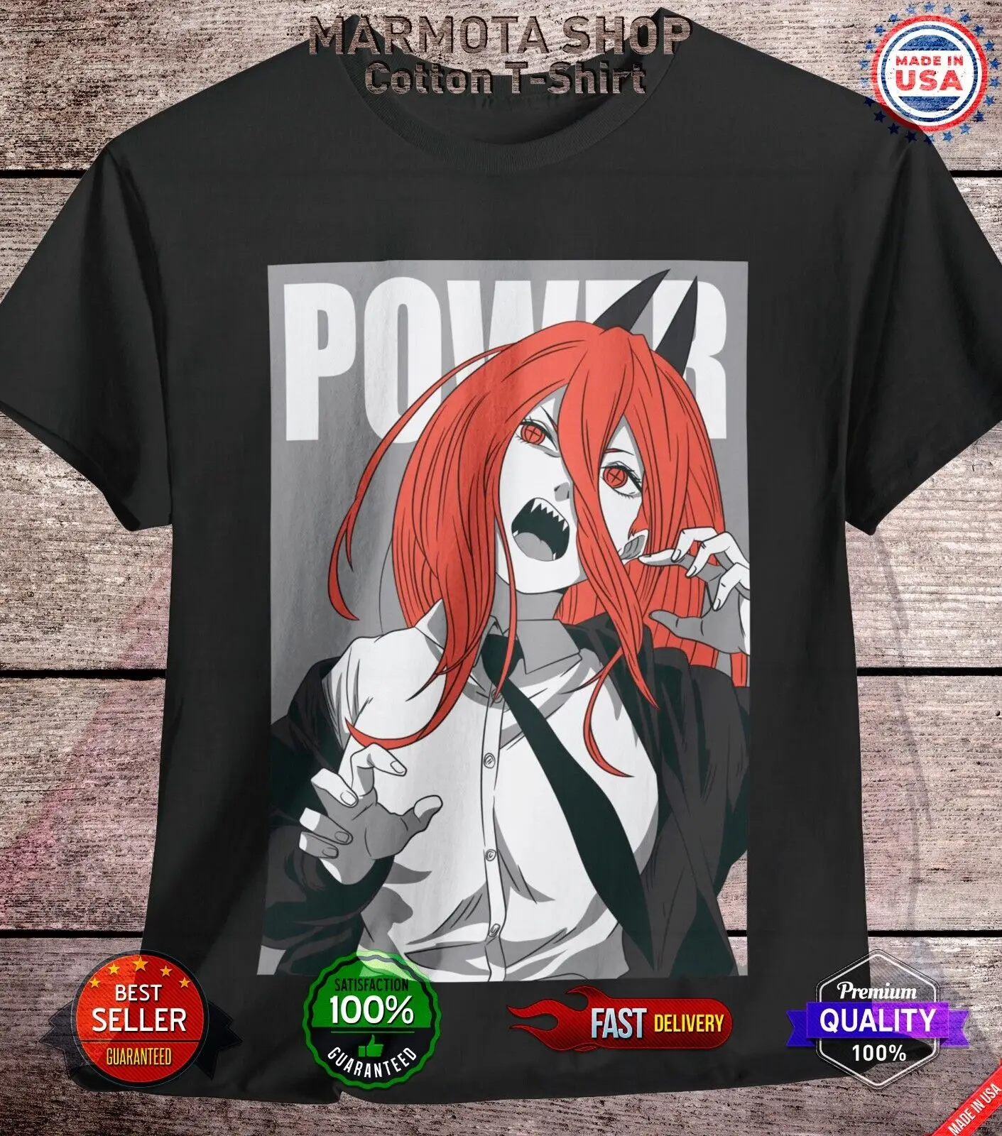 Power-Chainsaw-Man-Shirt-Waifu-Ecchi-Anime-Tee-T-Shirt-Sexy-Makima ...
