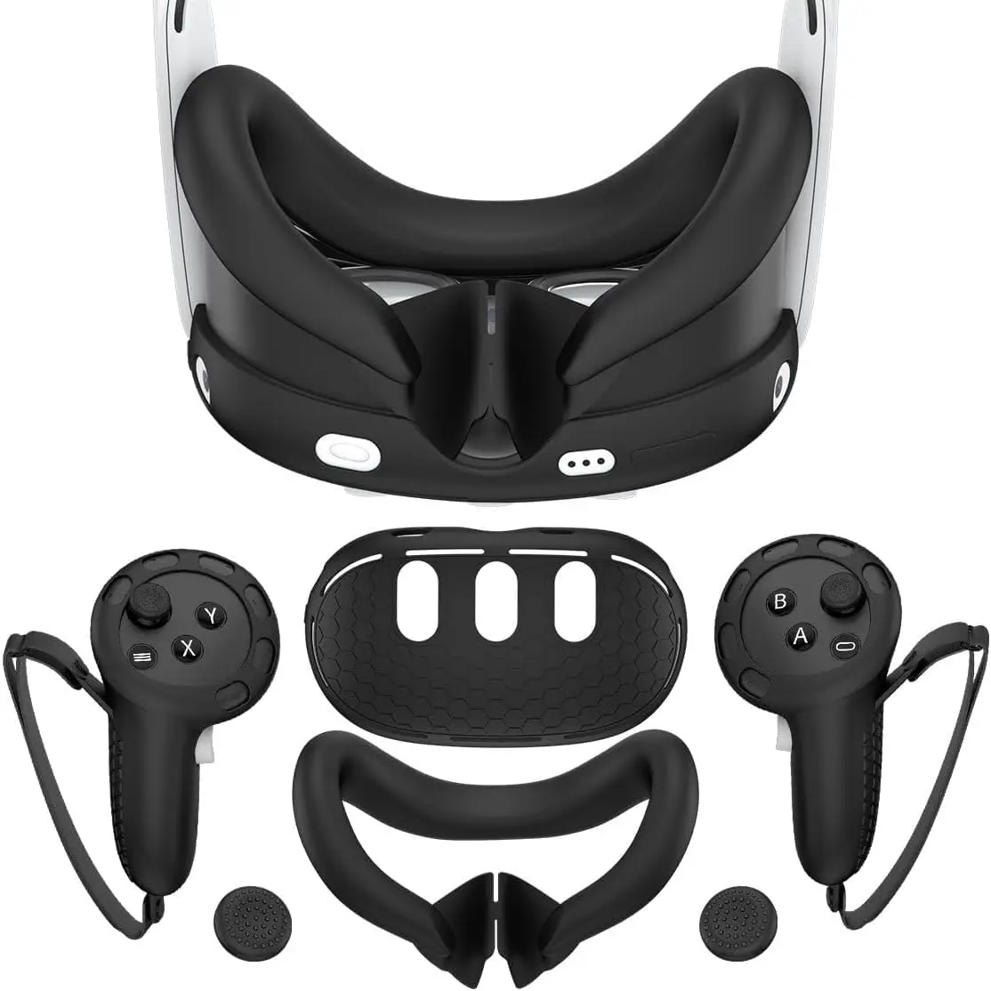 Protective Cover for Quest 3 with Silicone Face Cover VR Shell Cover ...