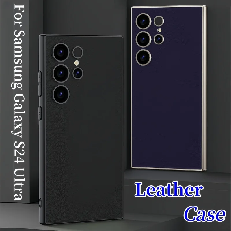 Leather-Phone-Case-For-Samsung-Galaxy-S24-Ultra-Shockproof-Protective ...