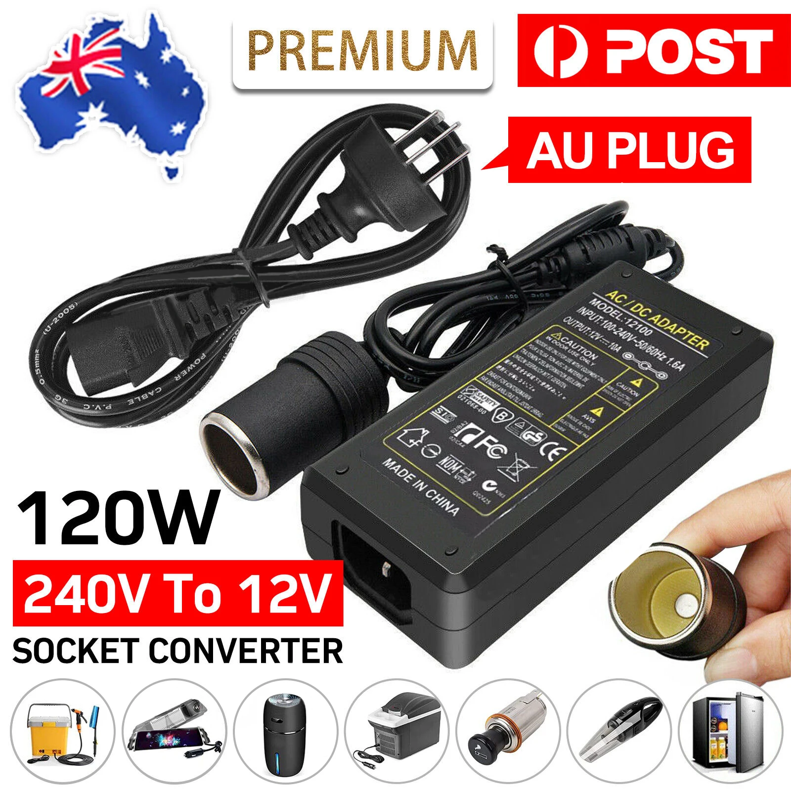 240V To 12V Car Cigarette Lighter Transformer Power Supply 12V Socket ...