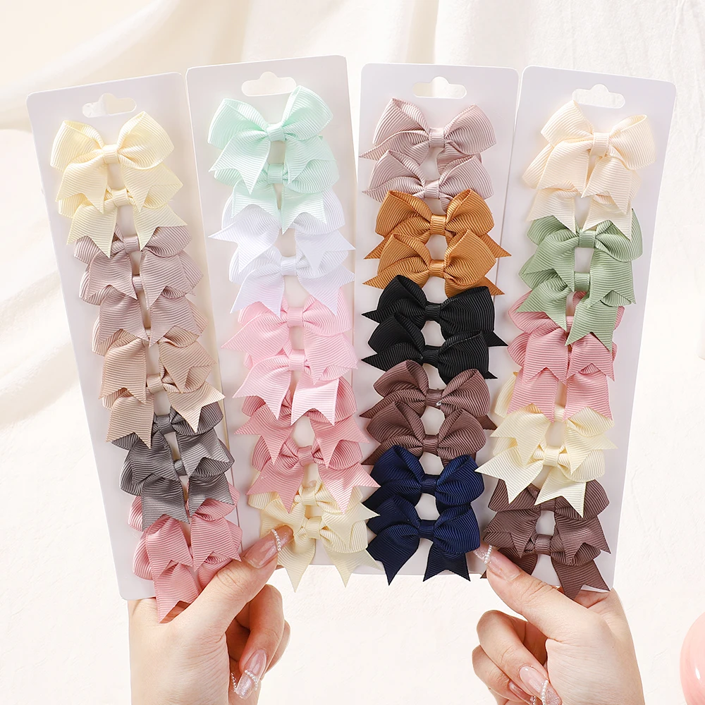 10Pcs-Set-1-9-Solid-Color-Ribbon-Kids-Bows-Hair-Clips-for-Baby-Girls ...