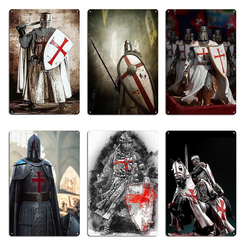 Knights Templar Battle Ready Metal Plaque Poster Garage Pub Wall Decor ...