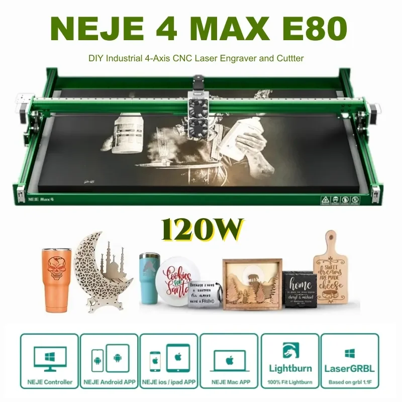 NEJE-4-Max-120W-60W-E80-Engraving-Cutting-Machine-4-Axis-Industrial ...