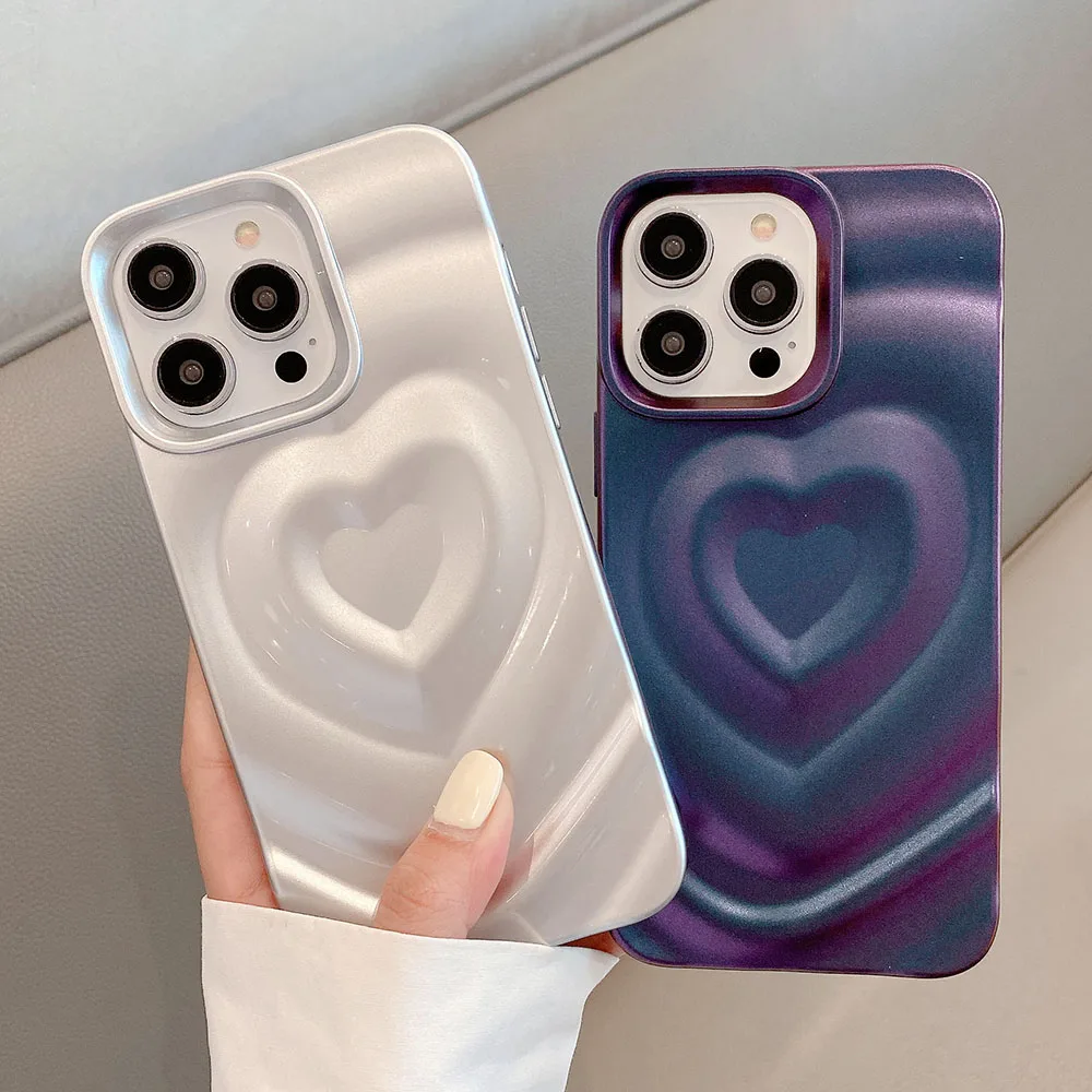 Wave-Heart-Case-For-iPhone-15-13-14-12-Pro-Max-11-Phone-Cases-Shell ...