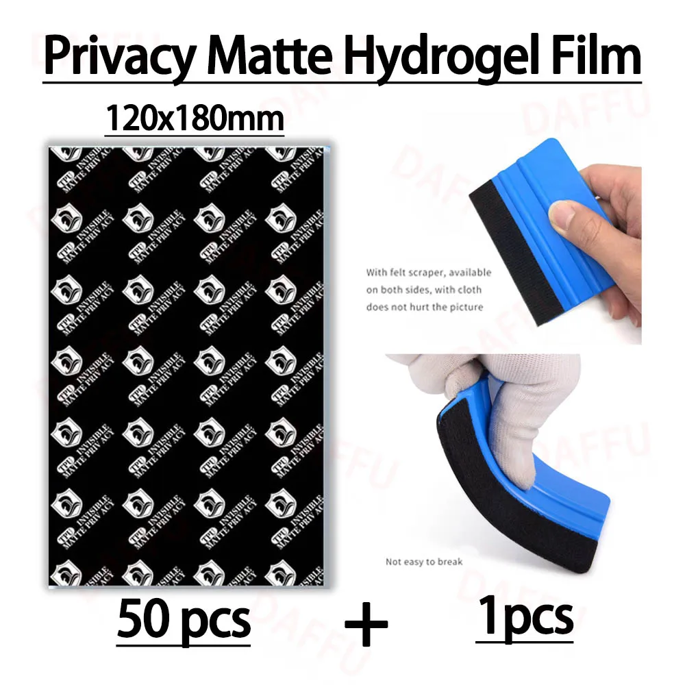 25-50Pcs-Matte-Privacy-Hydrogel-Sheet-Scraper-HD-Anti-blu-TPU-Mobile ...