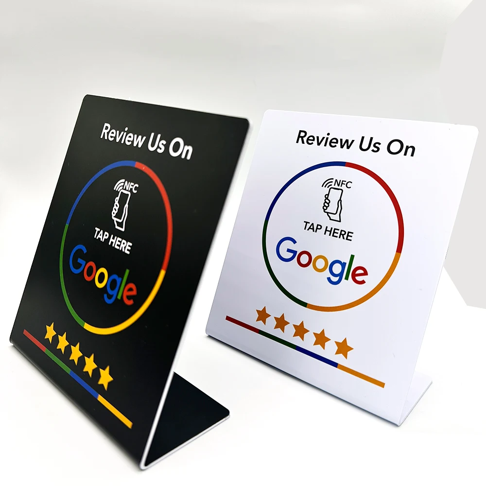 NFC Google Reviews Stand NFC station table display bending card ...