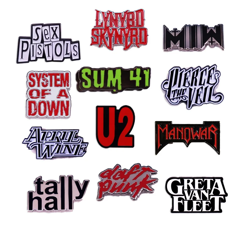 Rock-Band-Enamel-Pin-Fashion-Music-Brooch-Punk-Rock-Metal-Badge-Unique ...