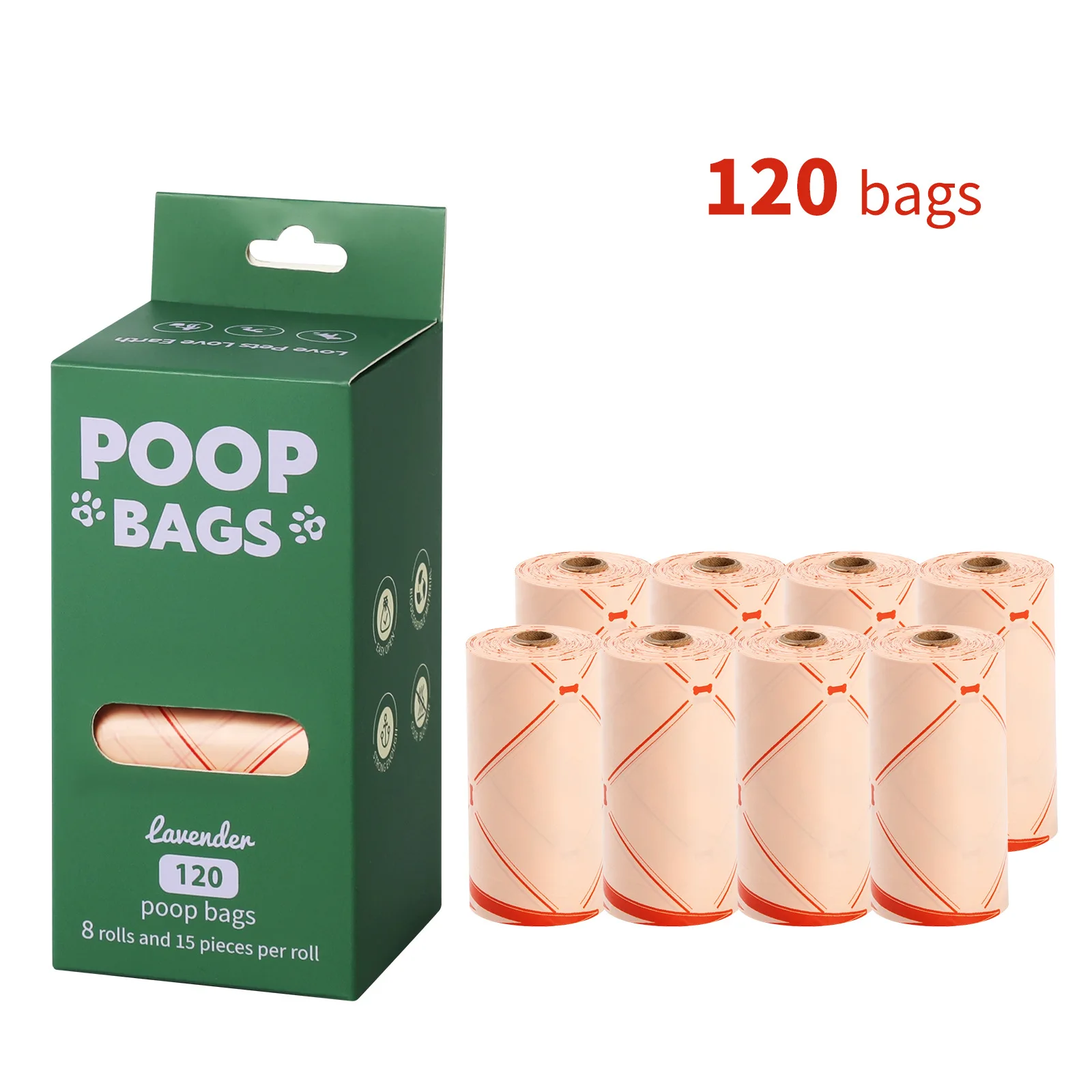 120 pcs pet garbage bag fecal collection bag, portable and disposable ...