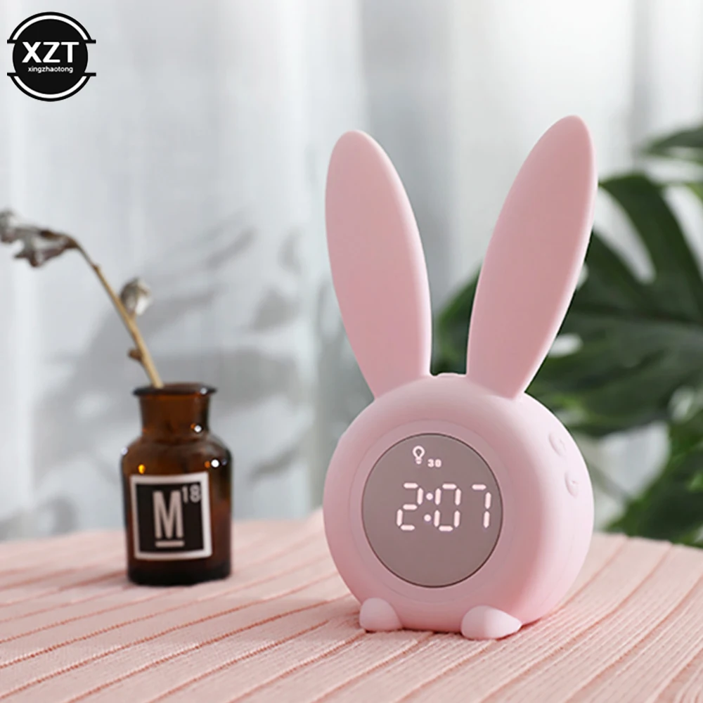 Mini Cartoon LED Digital Alarm Clock Electronic LED Display Sound ...
