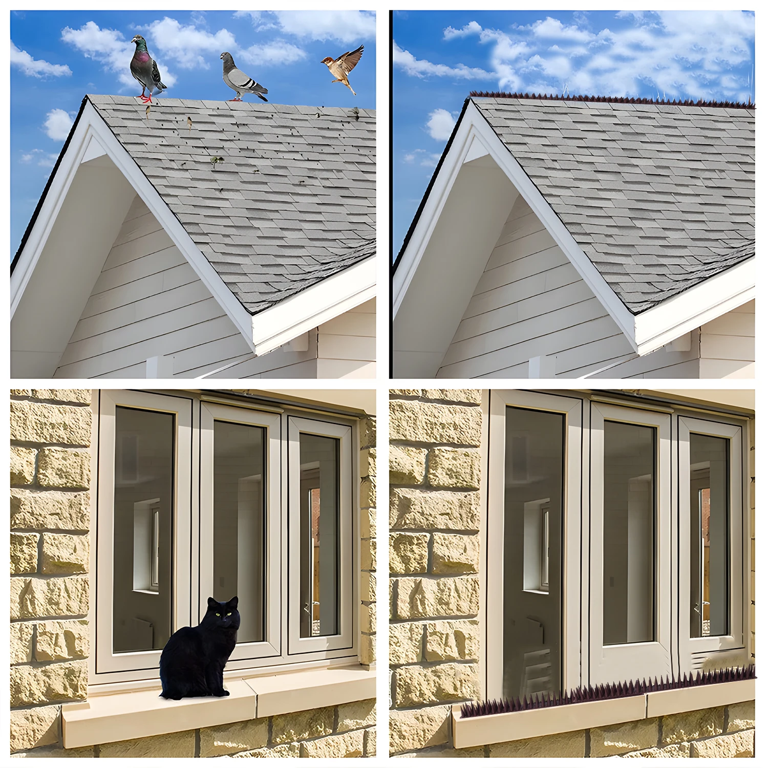 10/1Pcs Bird Spikes Keep Pigeon Woodpecker Away Device Outdoor Fences ...