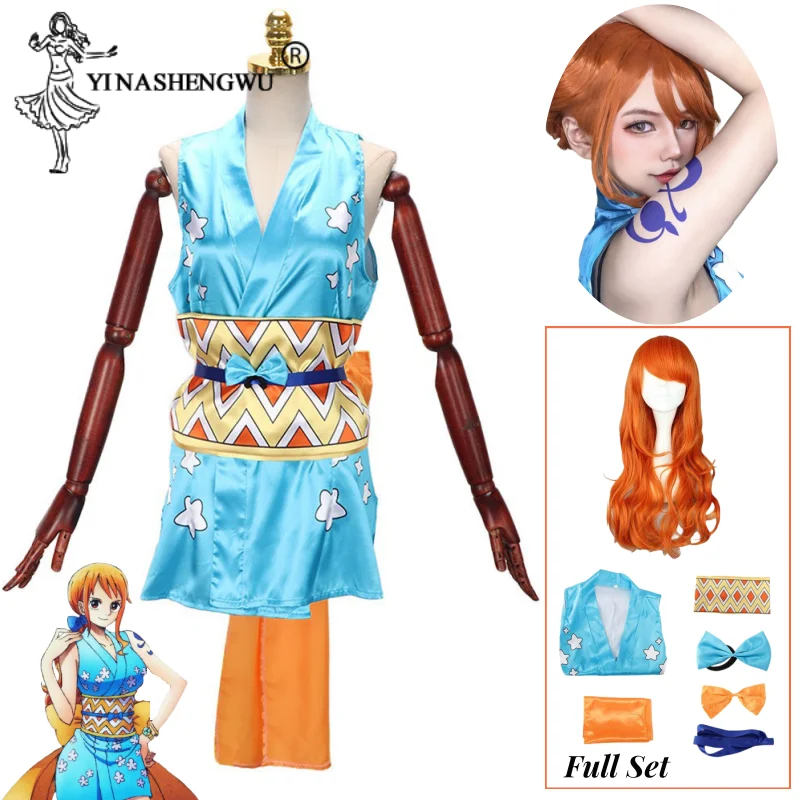 Anime-ONEPIECE-Nami-Cosplay-Costume-Women-Kimono-Dress-Outfits ...