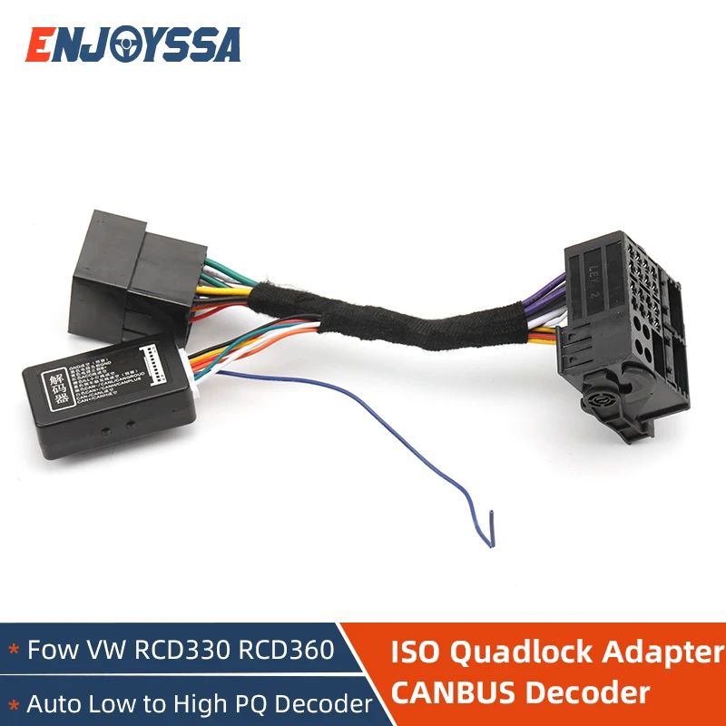 RCD330 Plus RCD340G Plug and Play ISO Quadlock Adapter Cable CANBUS ...
