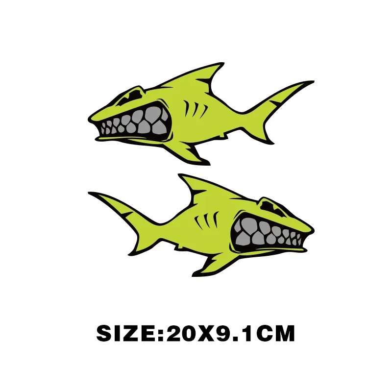 High-Quality-Car-Styling-Stickers-Neon-Fluorescent-Yellow-Shark ...
