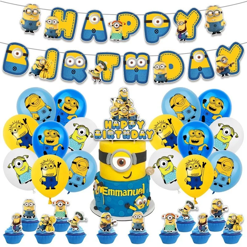 Anime-Minions-Figurethemed-Children-Birthday-Party-Decoration-One-Time ...