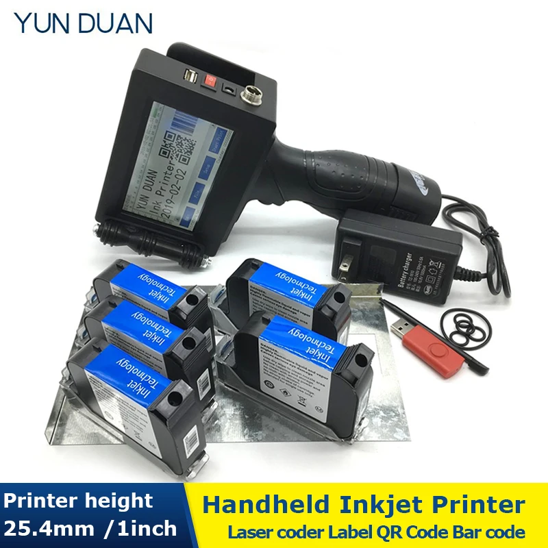 4.3inch Touch Screen Handheld Inkjet Printer Large 25.4mm 1inch Laser ...