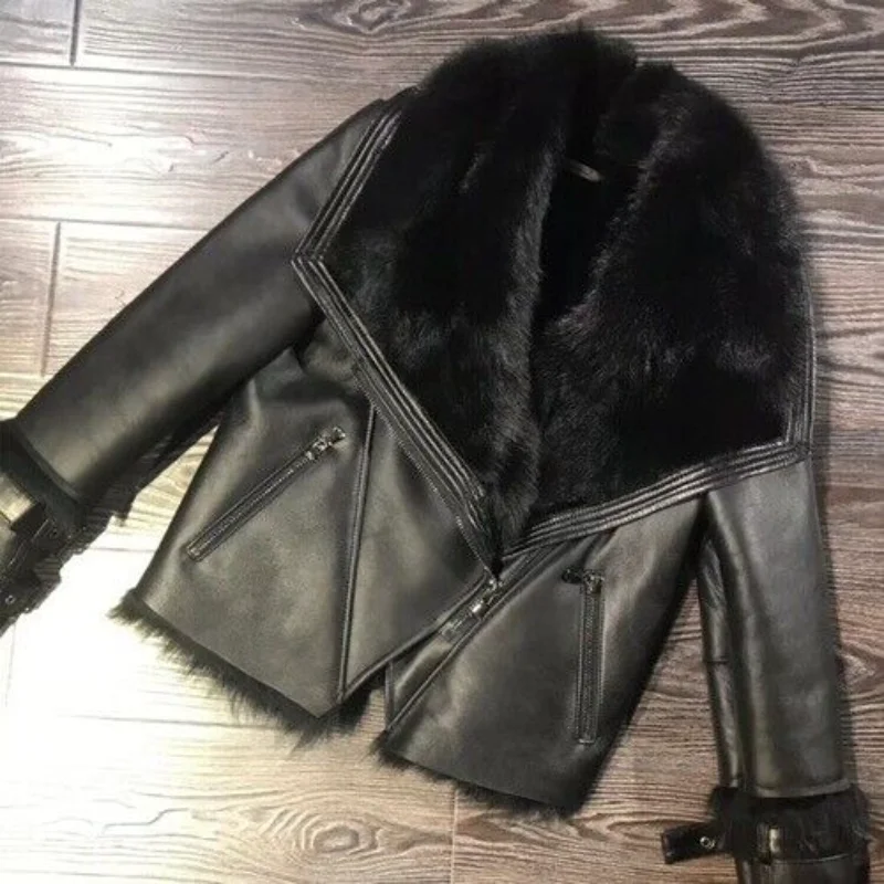 Shearling-Jacket-Women-Real-Lambskin-Jacket-Women-Warm-Sheep-Leather ...