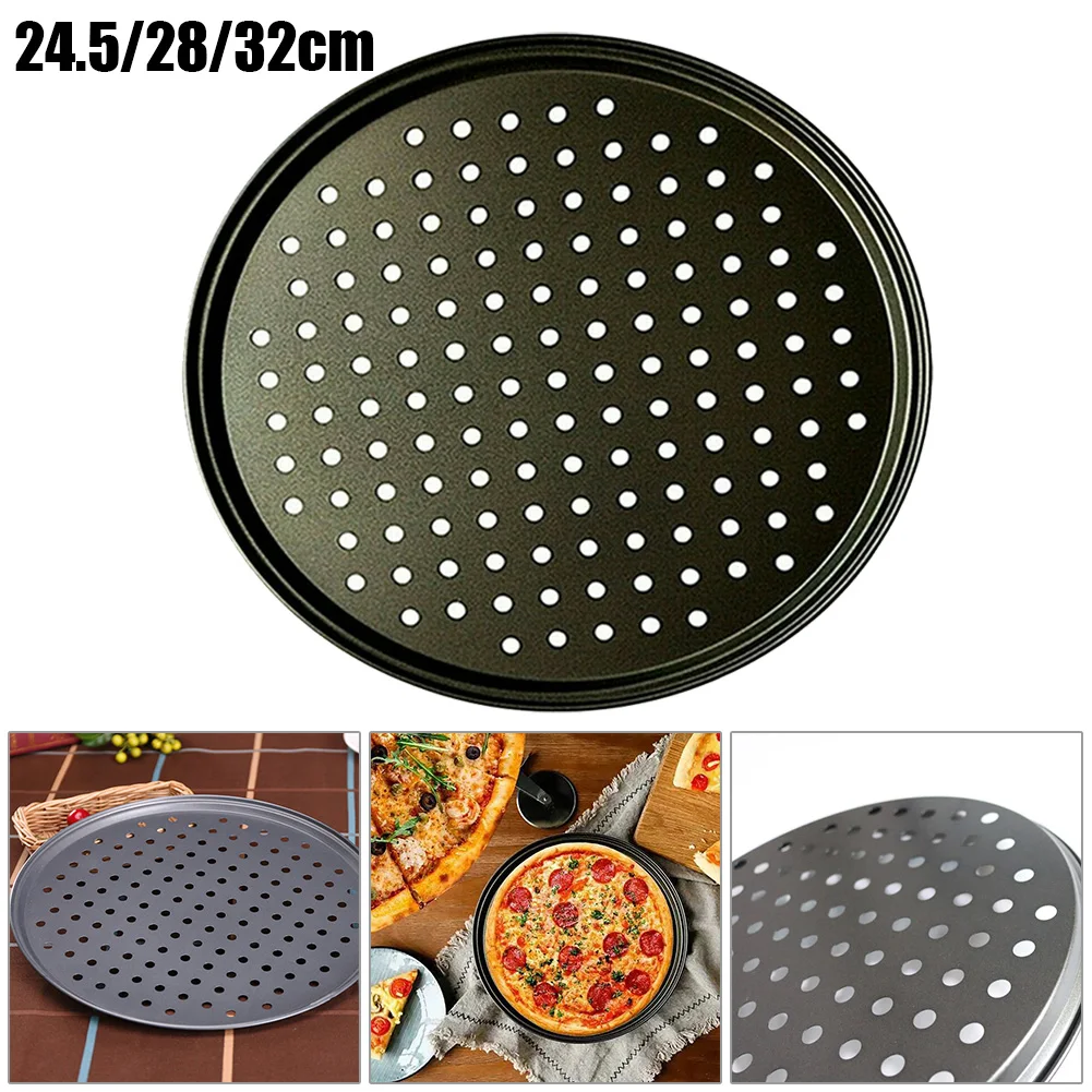 24-5-28-32CM-Carbon-Steel-Non-stick-Pizza-Baking-Pan-Round-Mesh-Tray ...