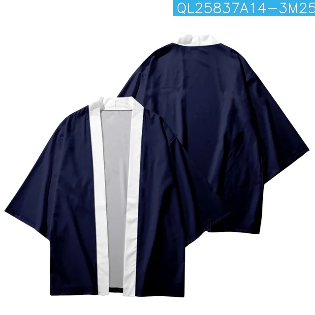 Traditional Solid Color Patchwork Japanese Kimono Cosplay Samurai Haori ...