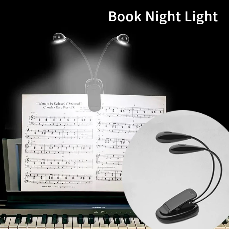 Mini led Book Night Light table lamp eye protection adjustable clip-on ...