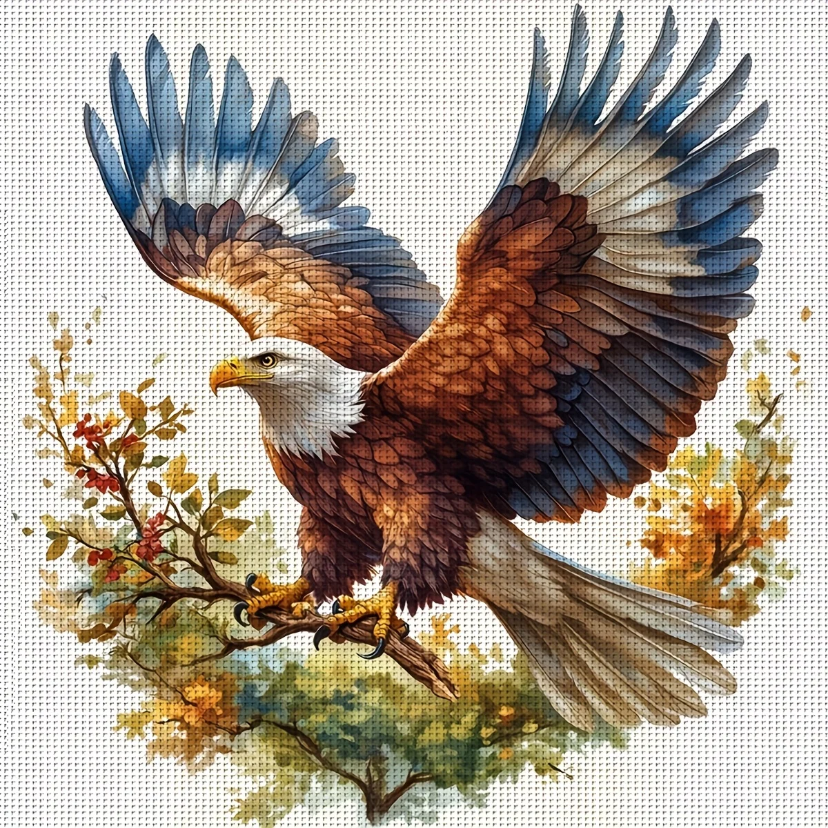 Volledig borduurwerk Eco-katoenen draad 11CT bedrukt De Eagle Family ...