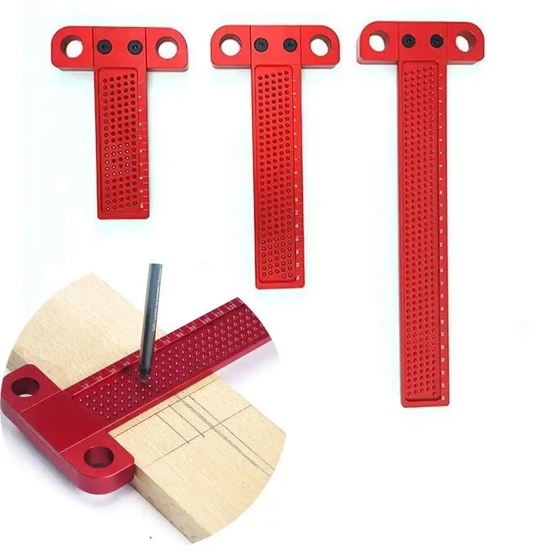 Woodworking-Scribe-260-400mm-T-type-Ruler-Hole-Scribing-Ruler-Aluminum ...