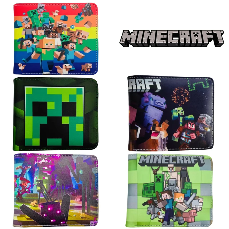 Minecraft-Creeper-cartera-de-cuero-Pu-para-ni-os-Mini-monedero-de ...
