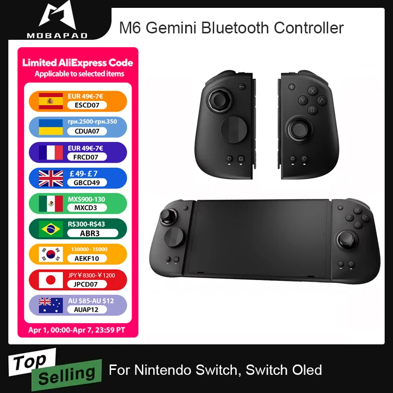 MOBAPAD M6s Gemini controlador de juegos inalámbrico Bluetooth con ...