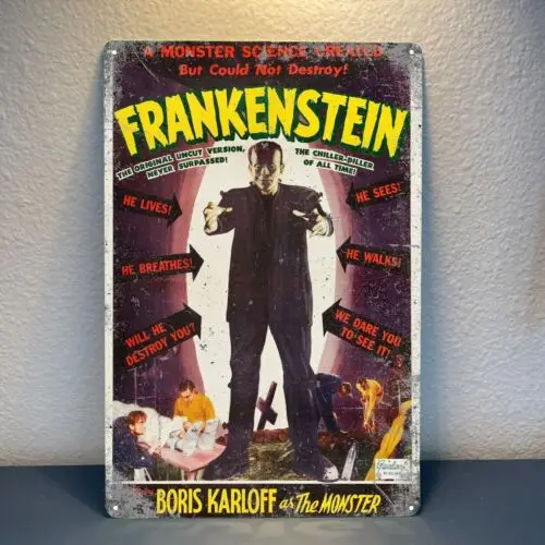 Frankenstein-Retro-Movie-Metal-Poster-Tin-Sign-20x30cm-Collectable ...