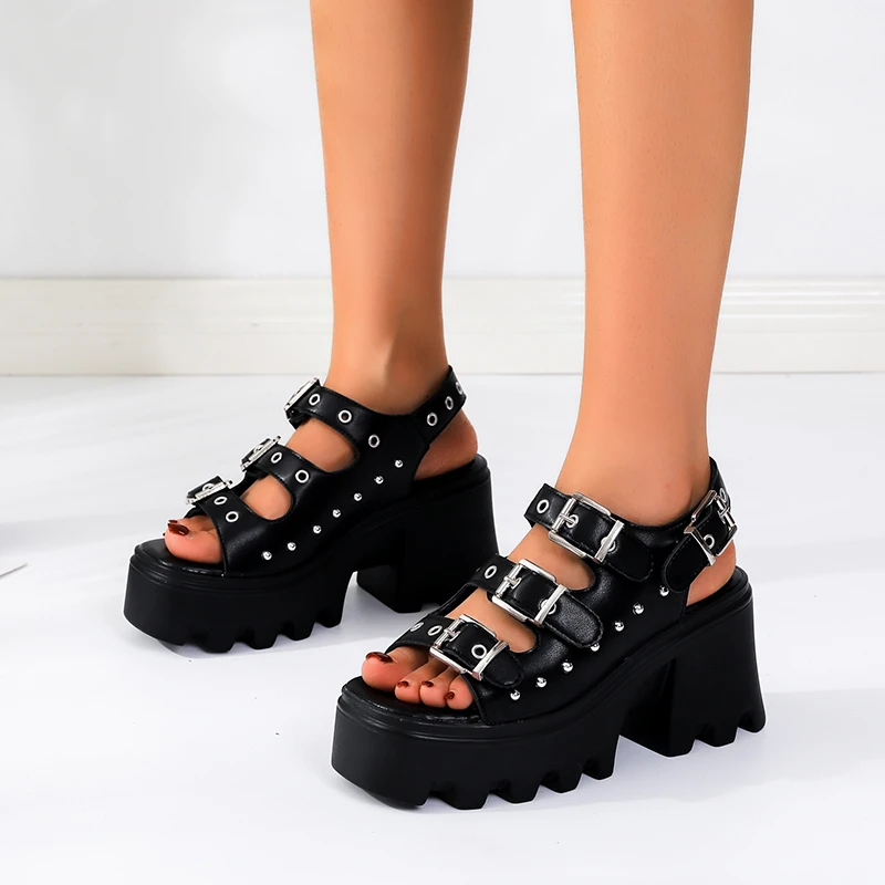 Women-Summer-Punk-Height-Increasing-Sandals-Lady-Waterproof-Rivet-Shoes ...