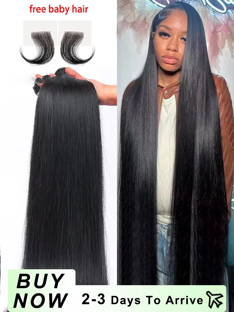 3 4 Bundles Straight Bundles Human Hair Deal Brazilian Remy Straight ...