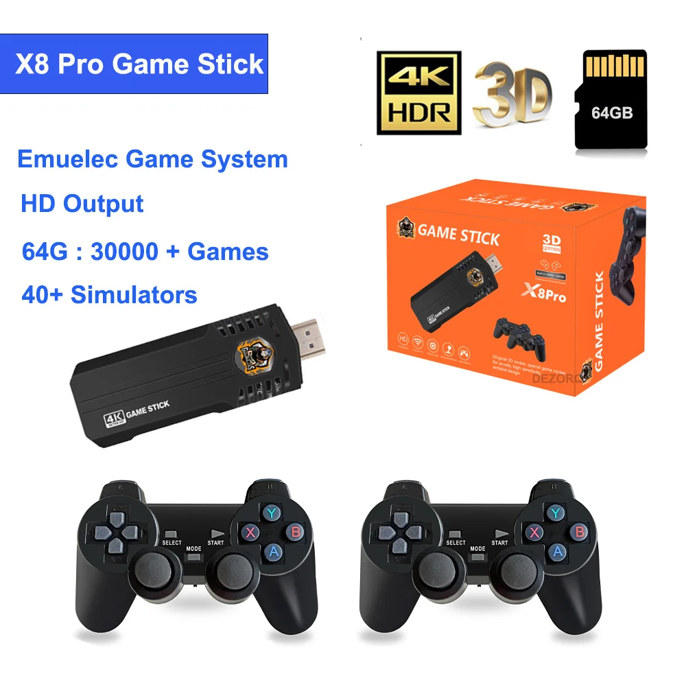 X8-Pro-64G-30000-Games-4K-Game-Stick-3D-HD-TV-Retro-Video-Game-Console ...
