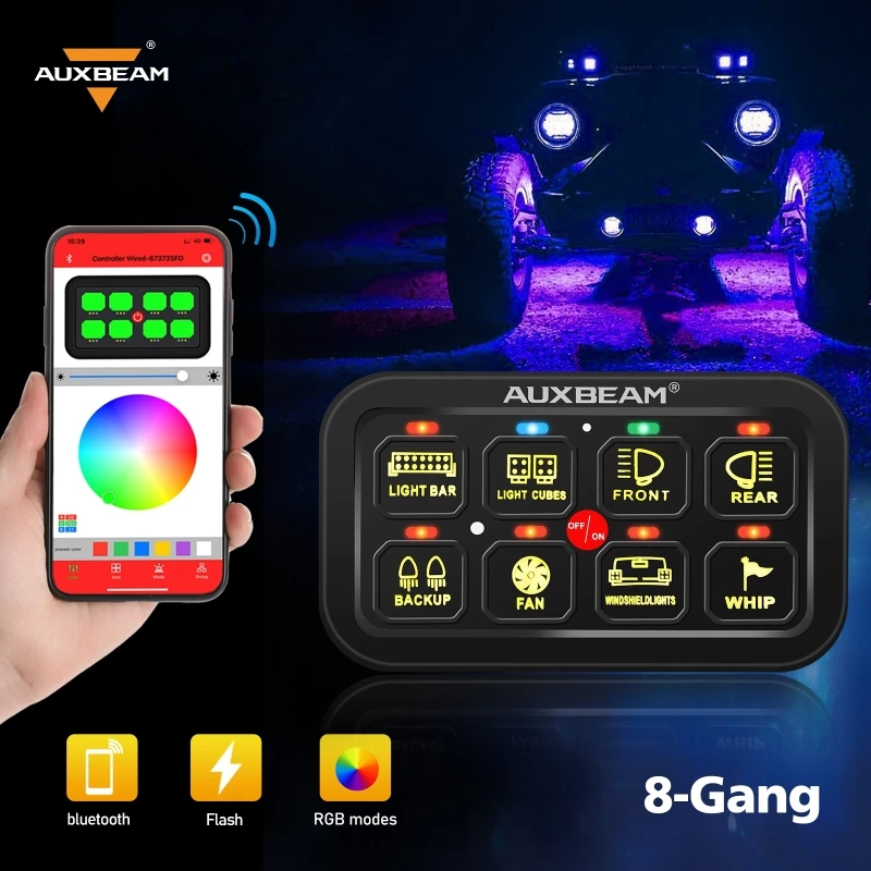 8 gangs Switch Panel RGB Switch Controller LED Light Background APP ...