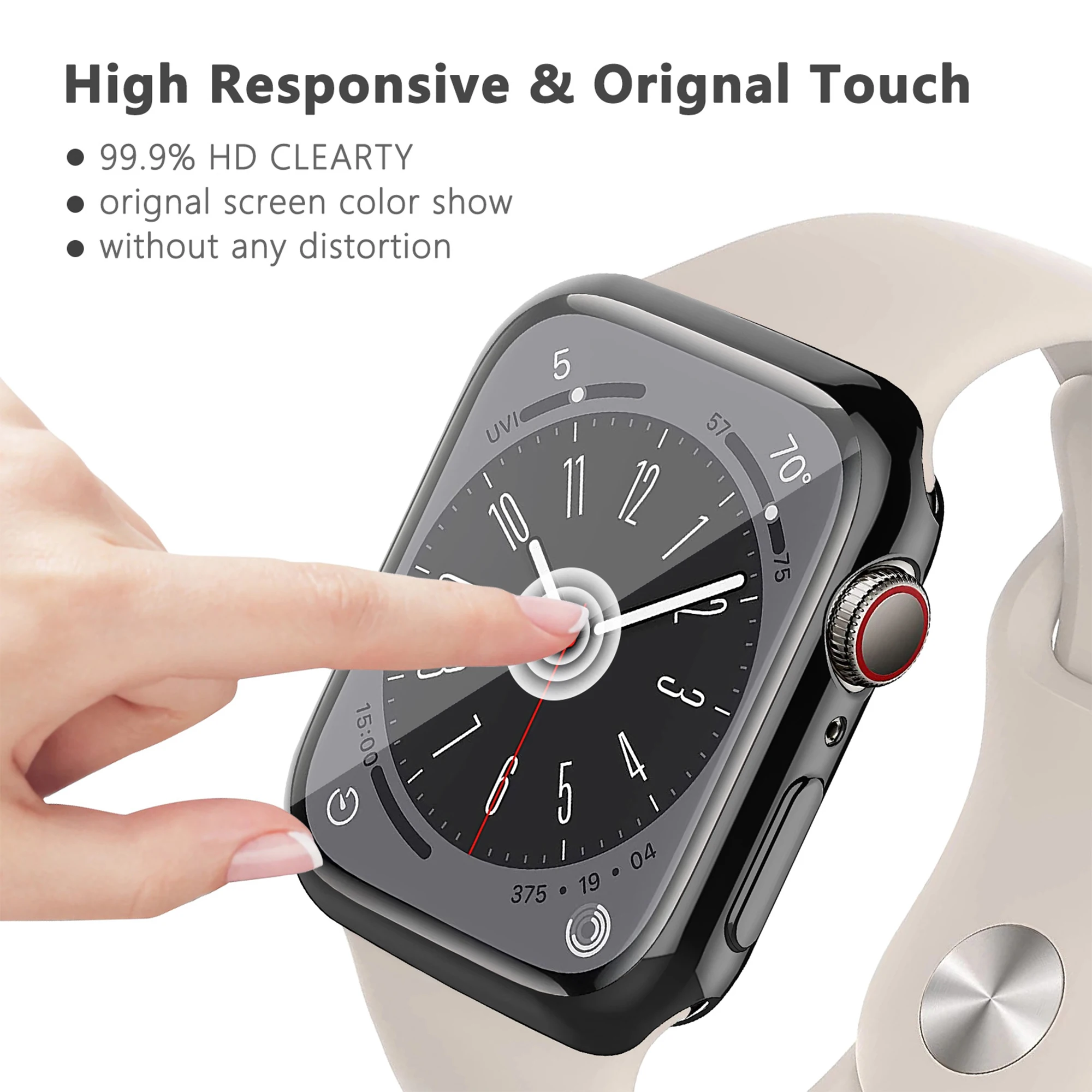 Cover For Apple Watch Case 44mm 40mm 45mm 41mm 38mm screen protector ...