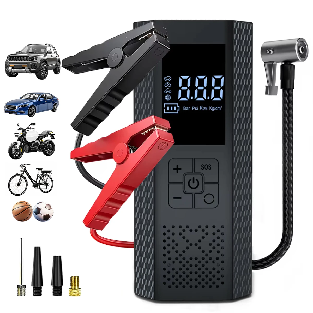 New Car Jump Starter Power Bank Portable 150PSI Air Pump Car Battery ...