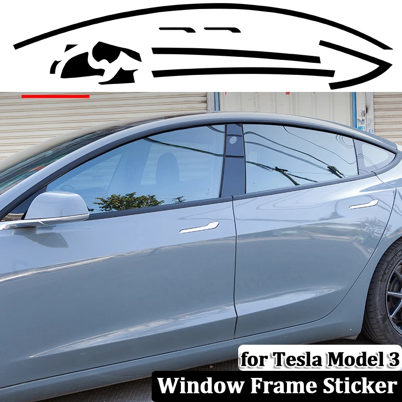 Car Window Frame Sticker For Tesla Model 3 2017-2022 Exterior ...