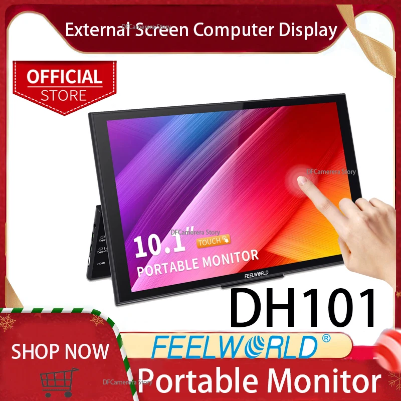 FEELWORLD DH101 10.1 Inch Portable Monitor External Screen Computer ...